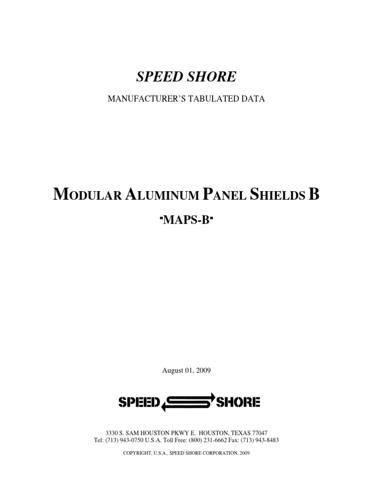 BAB Speed Shore MAPS B SERIES | PDF | Safety | Soil