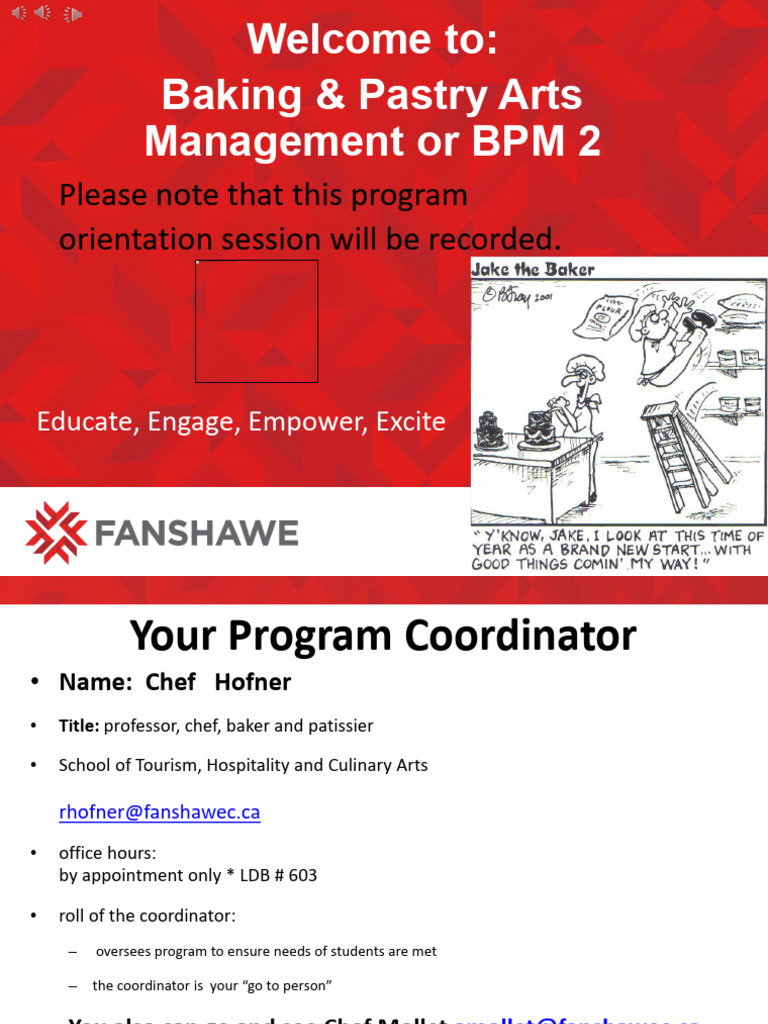 Program Orientation BPM2 f'22 | PDF | Confectionery | Baking