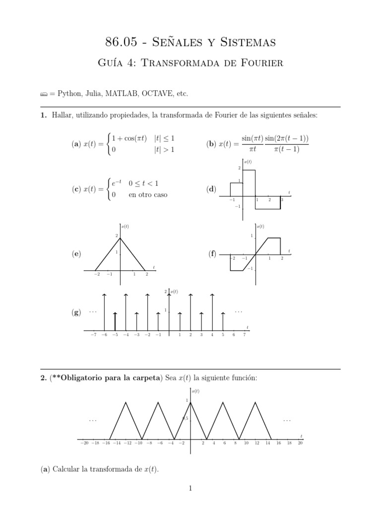 Transformada de Fourier: Guía Completa | PDF | Análisis matemático
