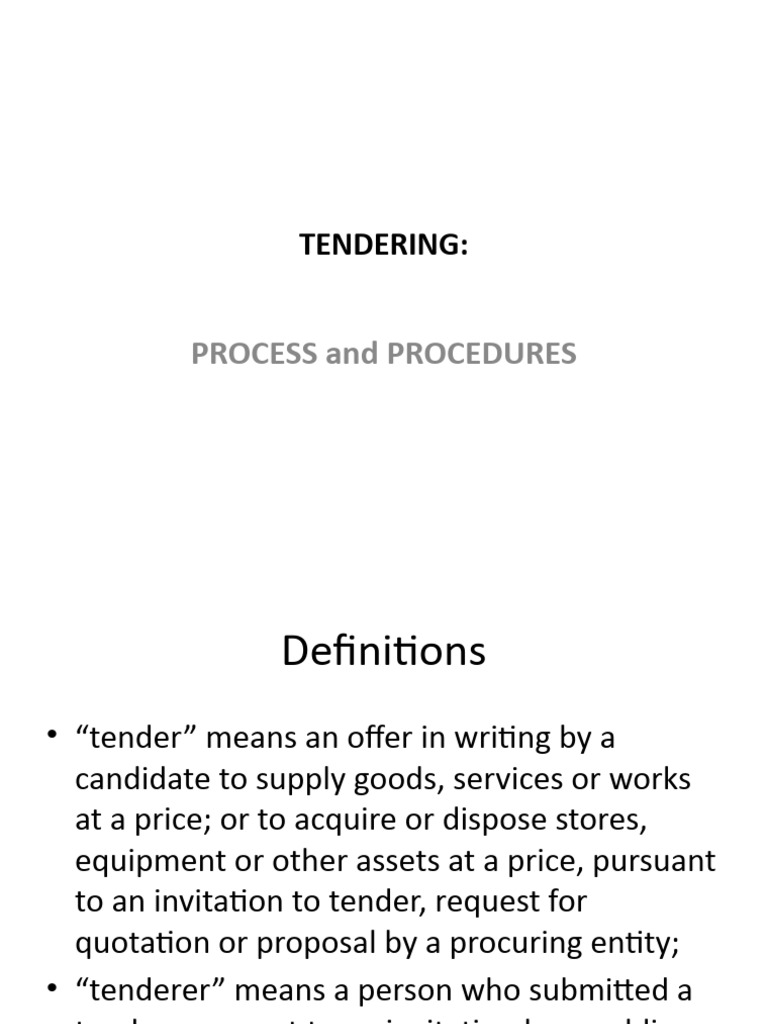 Tendering Processes and Procedures | PDF | Employment | Business