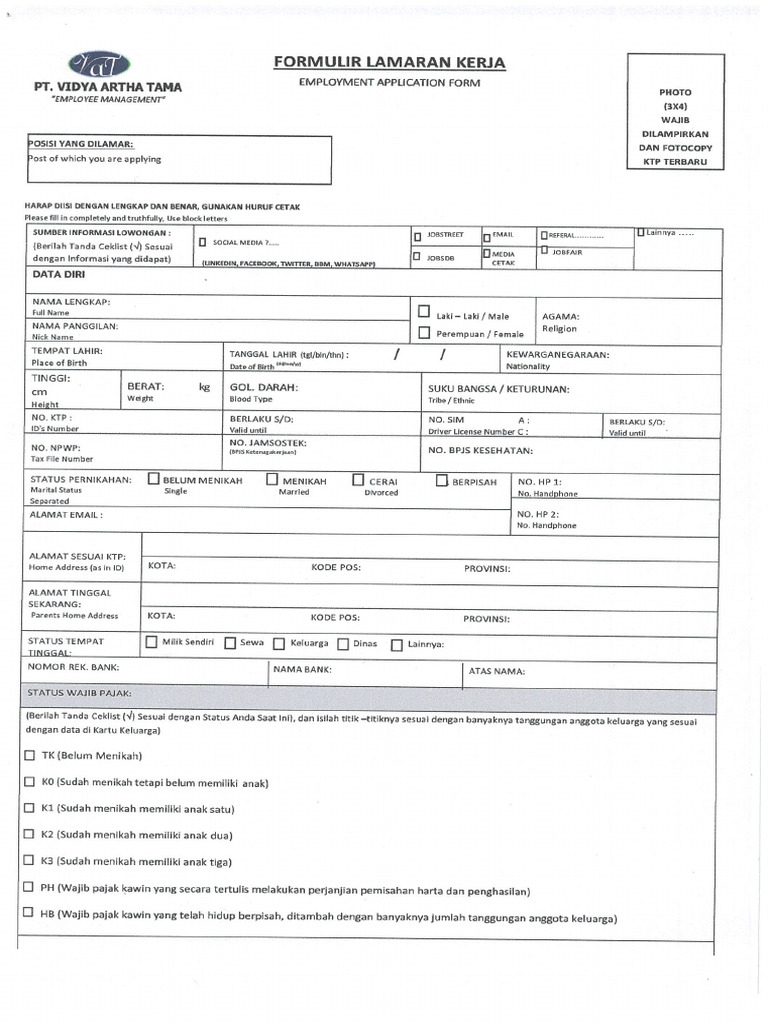 Form Isian VAT | PDF