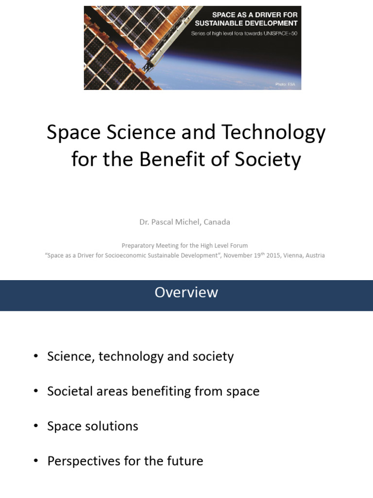 Space Science and Technology For The Benefit of Society | PDF ...