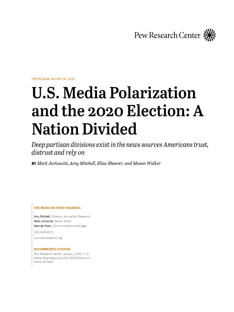 Jurkowitz Et Al | PDF | Fox News | Msnbc