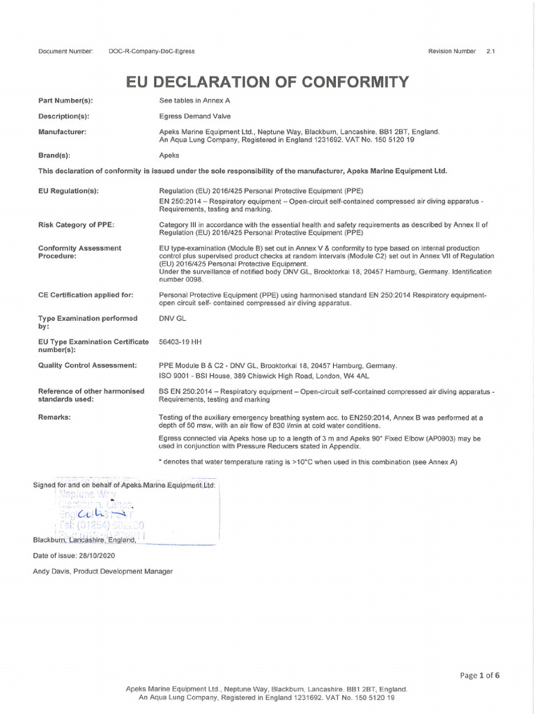 R Company DoC Egress Rev2.1 - Signed | PDF