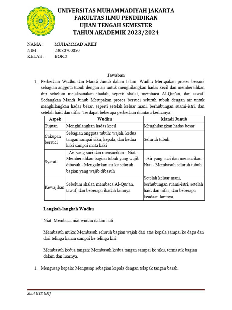 Uts Aik Muhammad Arif | PDF | Karier & Perkembangan