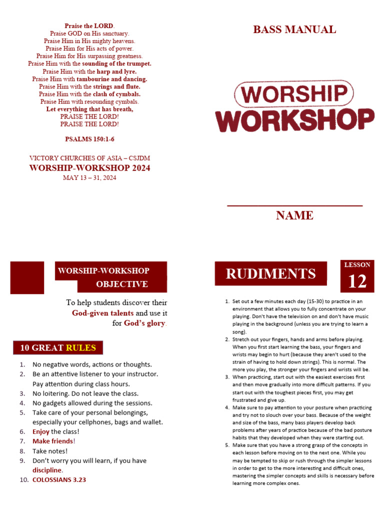 BASS Handout 2024 | PDF | Guitars | Mode (Music)