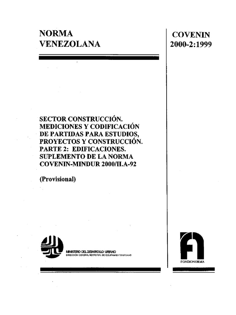 Covenin 2000-87 Parte 2 Edificaciones Suplemento de La Norma | PDF