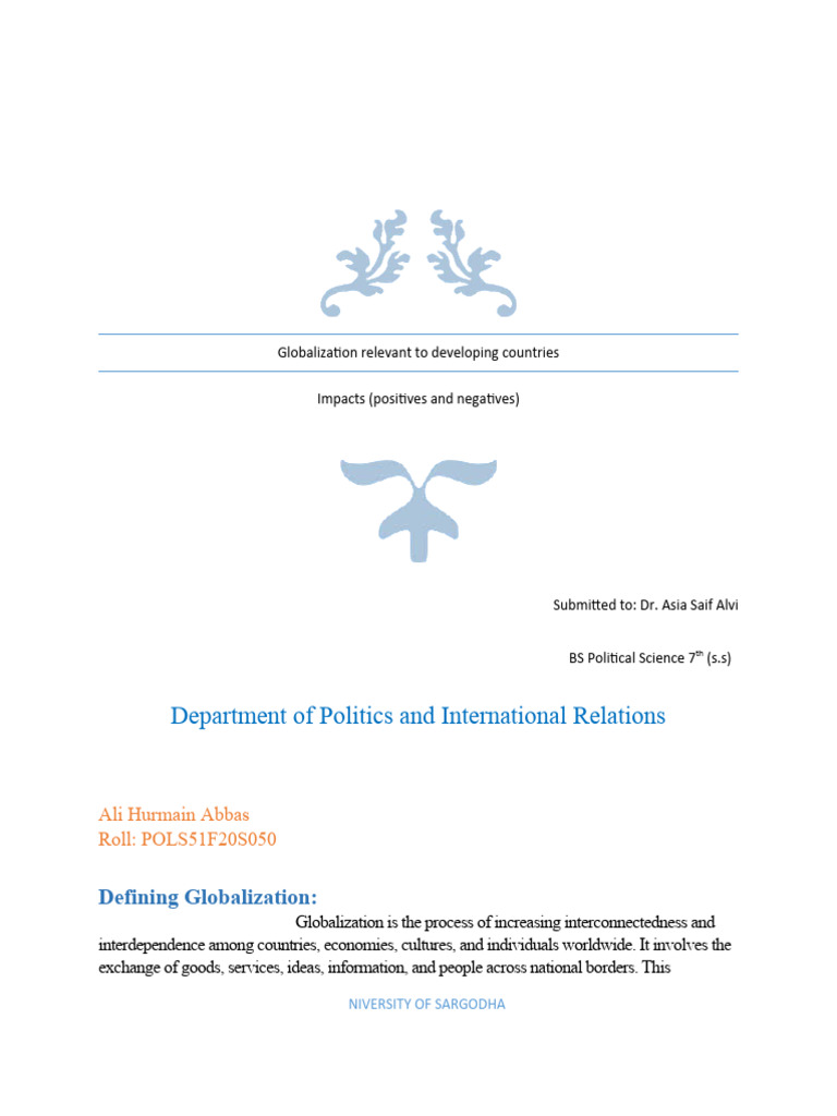Globalization Relevant To Developing Countries | PDF | Globalization | Economic Inequality
