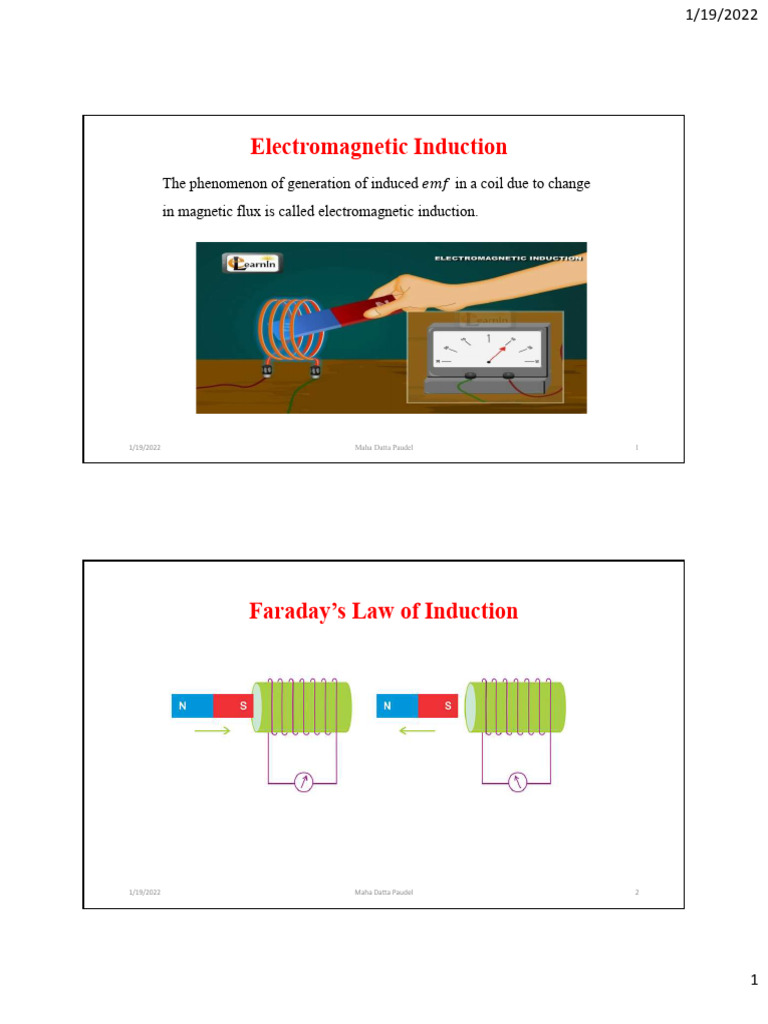 Electromagnetic Induction Guide | PDF | Electromagnetic Induction | Inductance