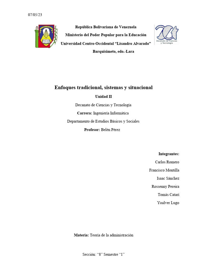 Enfoques de Administración: Taylor y Fayol | PDF | Sistema | Burocracia