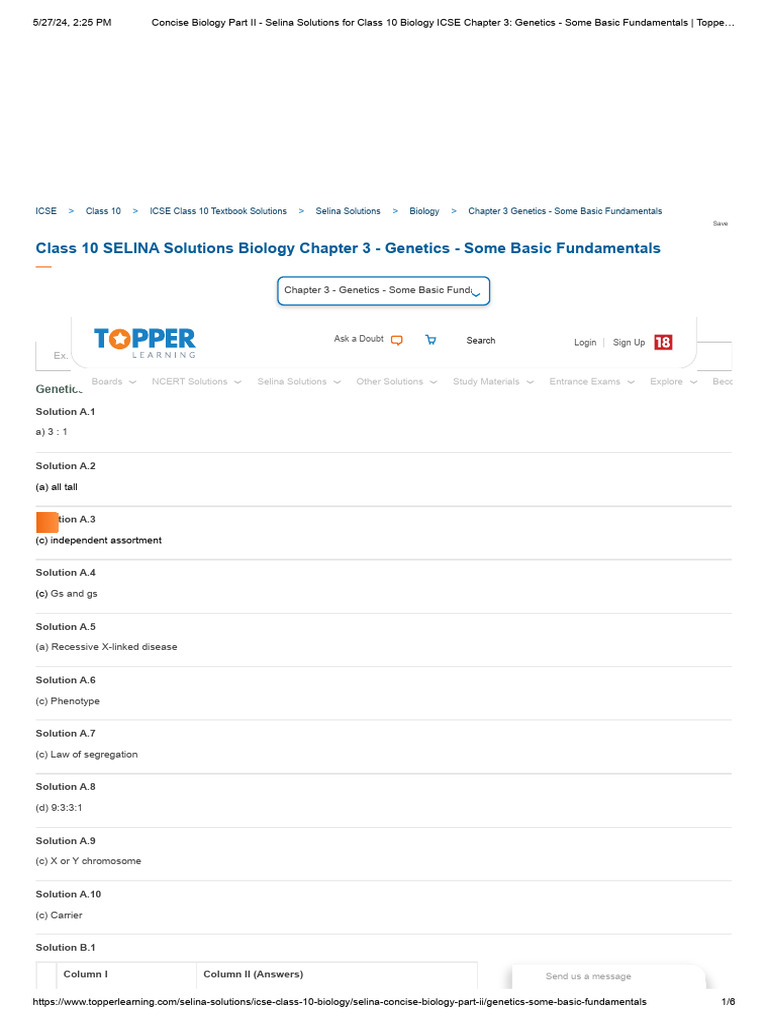 Concise Biology Part II - Selina Solutions for Class 10 Biology ICSE Chapter 3_ Genetics - Some ...