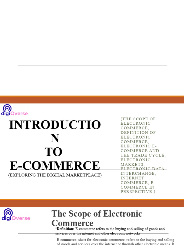 Intro e Commerce | PDF | E Commerce | Online Shopping
