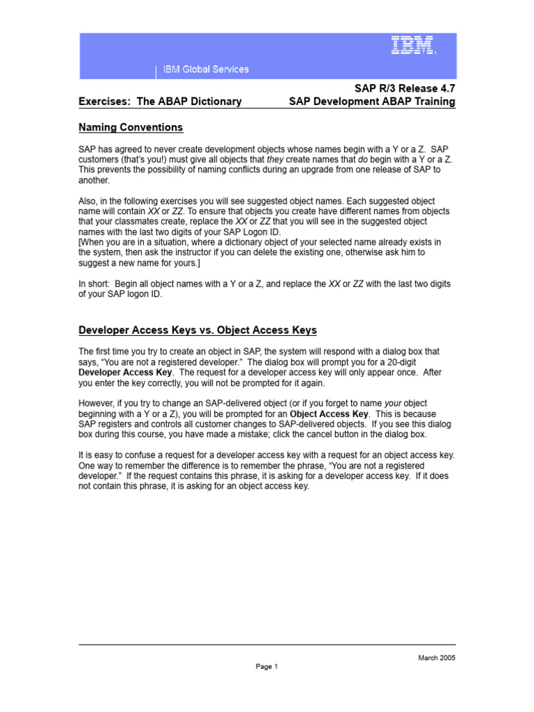 Abap Data Dictionary Exercises | PDF | Computer Science | Computer Programming