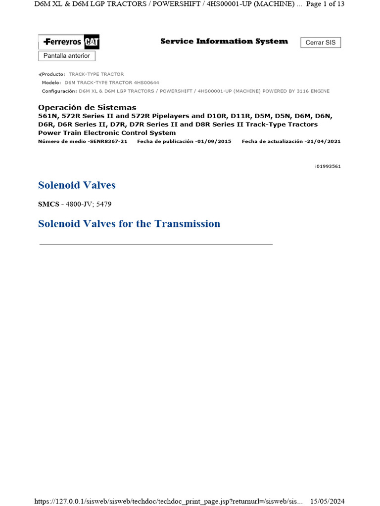 Solenoid Valves D6M | PDF | Clutch | Brake