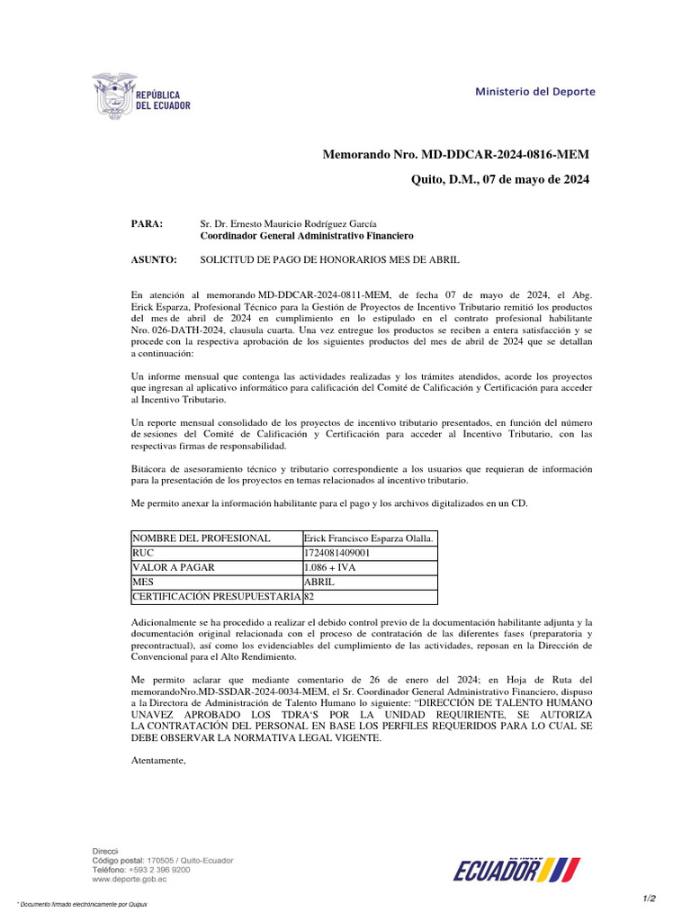 MD Ddcar 2024 0816 Mem | PDF