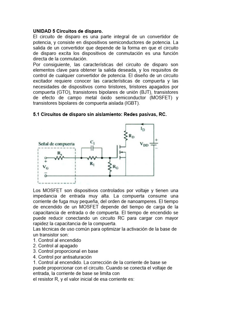 UNIDAD 5 Circuitos de Disparo | Descargar gratis PDF | Inductor | Red eléctrica