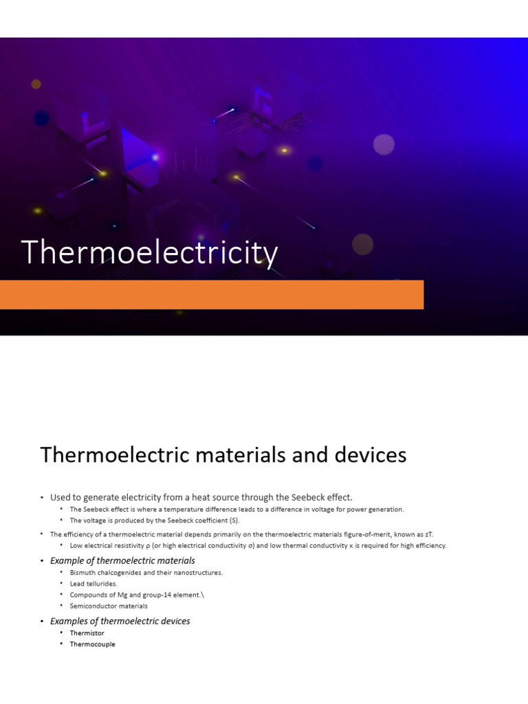 Thermoelectricity | PDF | Electrical Resistivity And Conductivity ...
