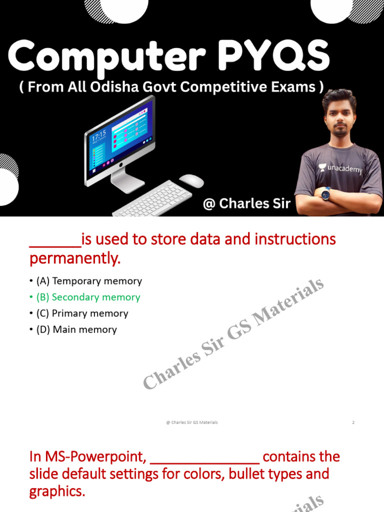 Computer PYQs For All Competitive Examination by Charles Sir | PDF | Microsoft Word | Computer ...