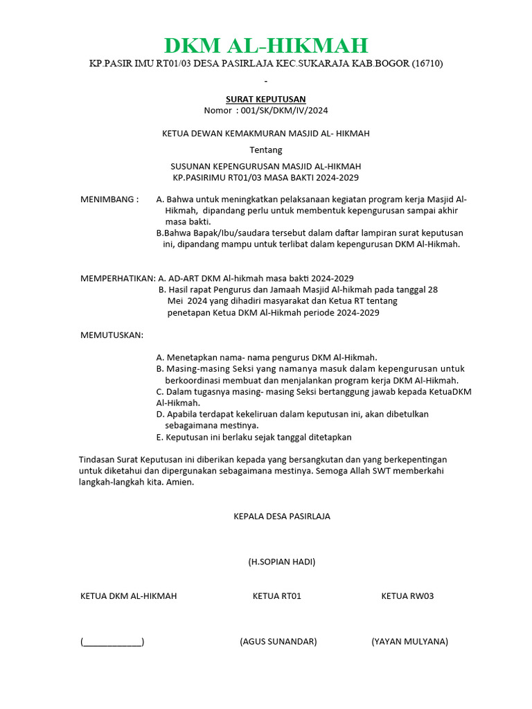 SK DKM 2024 2029 | PDF