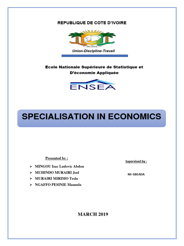 Specialisation in Economics | PDF | Division Of Labour | Economics