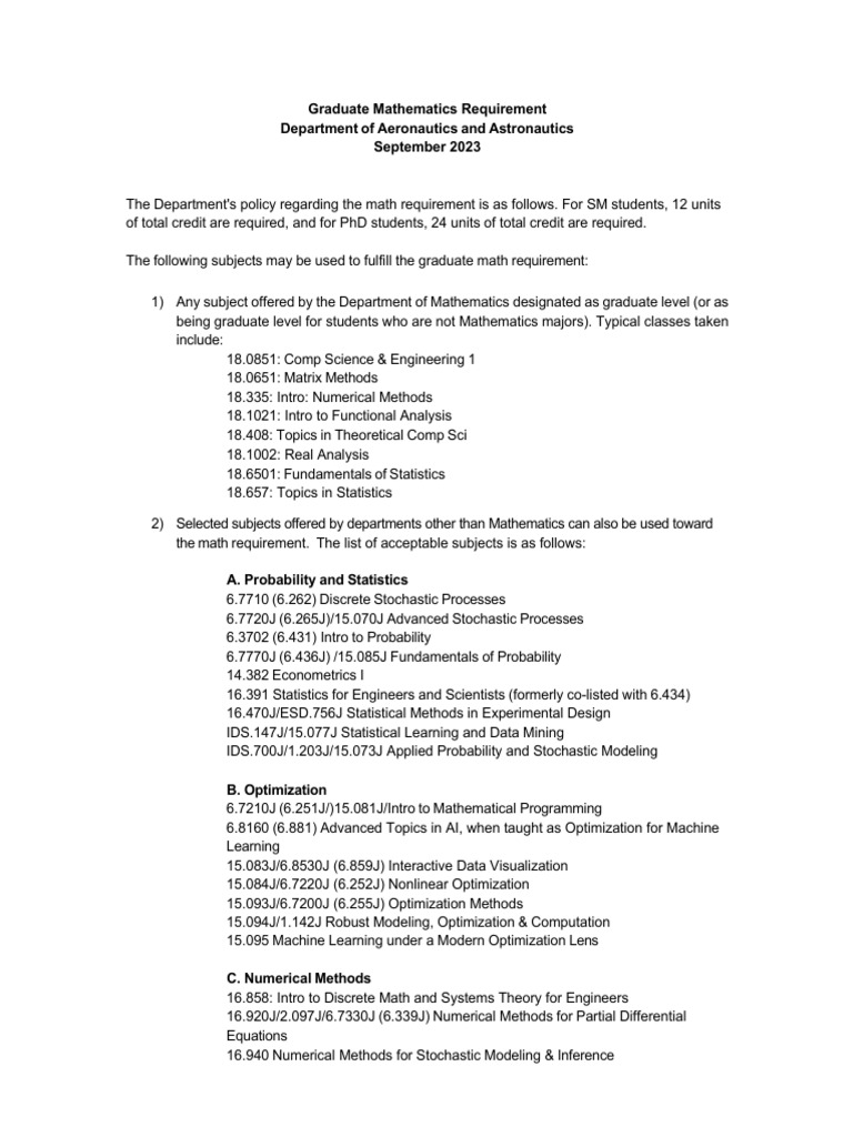 AA Math Requirement September 2023 | PDF | Mathematics | Mathematical ...