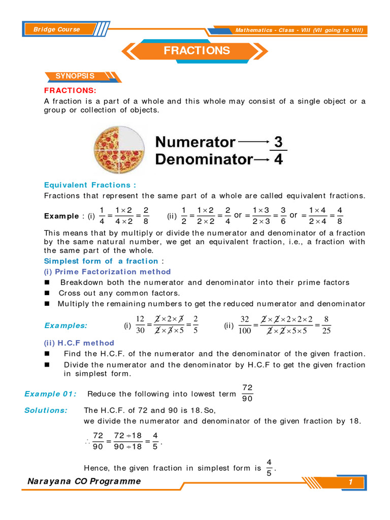 03 Fractions | PDF | Mathematical Concepts | Arithmetic