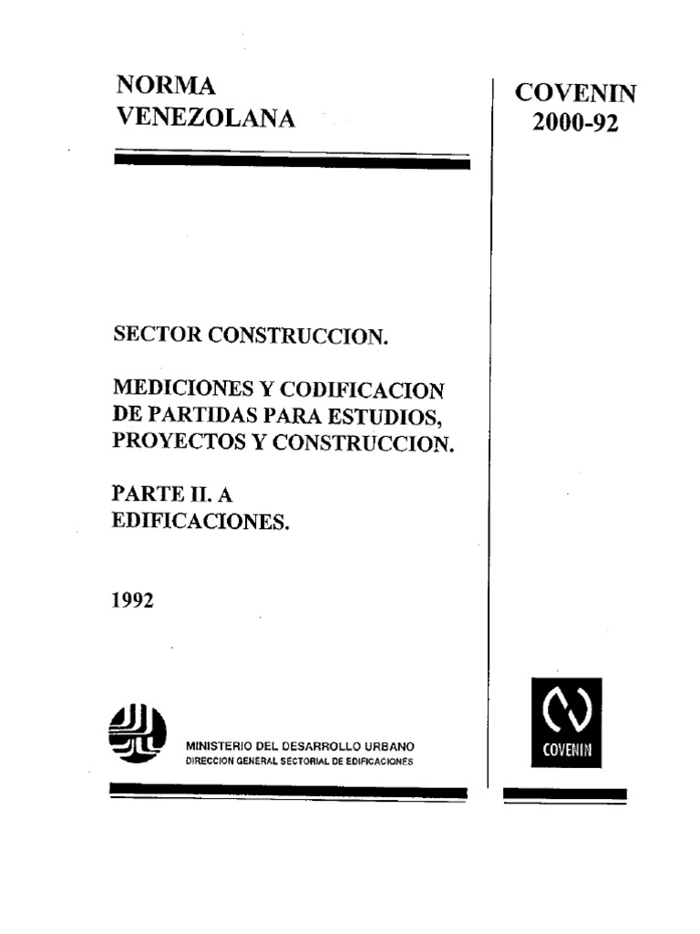 Covenin 2000-87 Parte 2 Edificaciones Parte II A | PDF