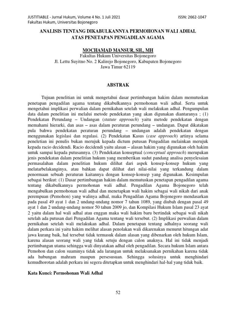 Permohonan Wali Adhl | PDF | Ilmu Sosial | Agama & Spiritualitas