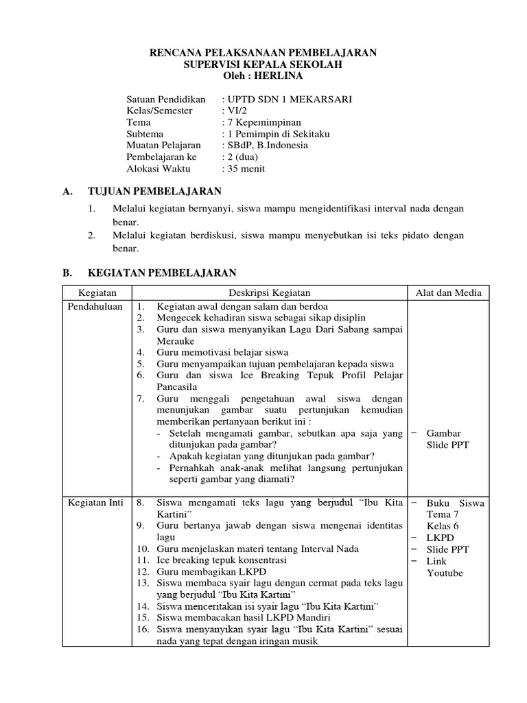 Herlina-RPP Supervisi Kepsek | PDF