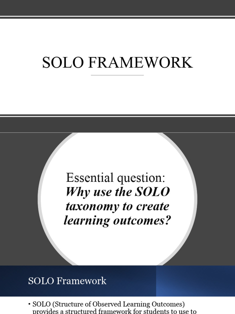 SOLO Framework | Download Free PDF | Cell (Biology) | Eukaryotes