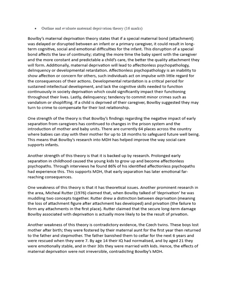 Homework Two 16 Markers - 180324 | PDF | Attachment Theory | Child ...