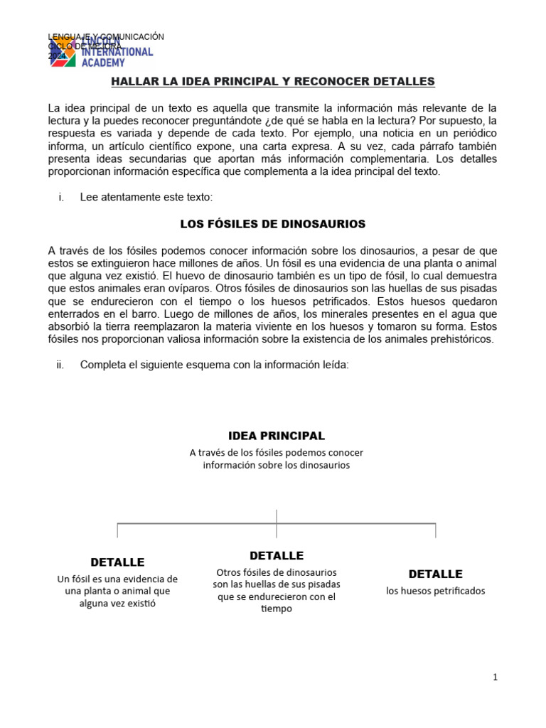 Solucionario Hallar La Idea Principal y Reconocer Detalles | PDF ...