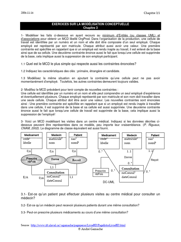 Exercices de Modélisation Conceptuelle UML | PDF