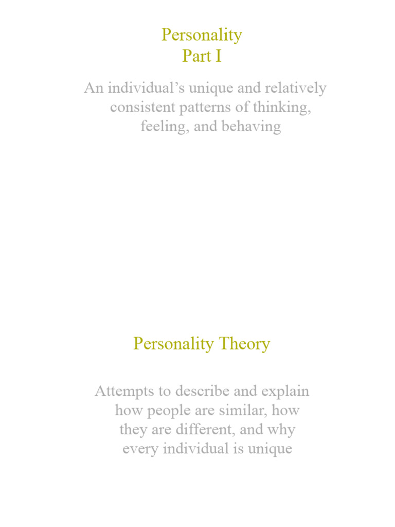 Personality+Part+I | PDF | Id | Psychoanalysis
