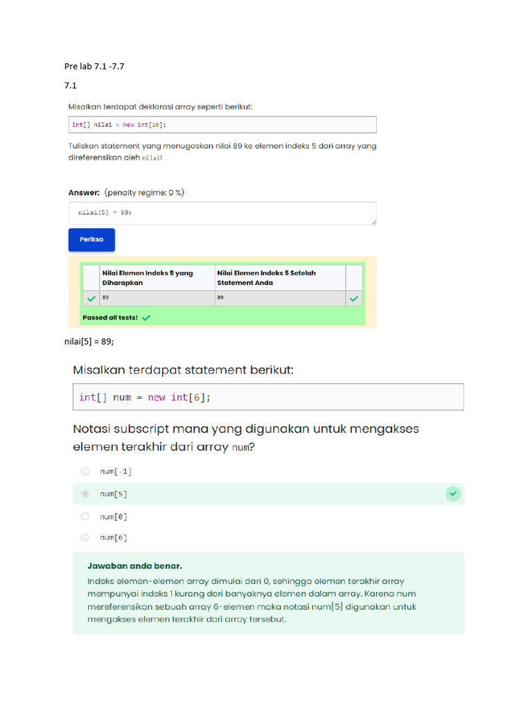 Pre Lab 7 Lengkap Pdf Computer Programming