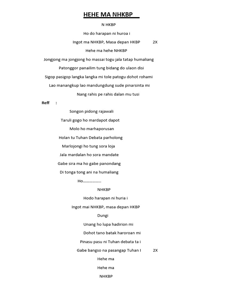 Hehe Ma NHKBP | PDF