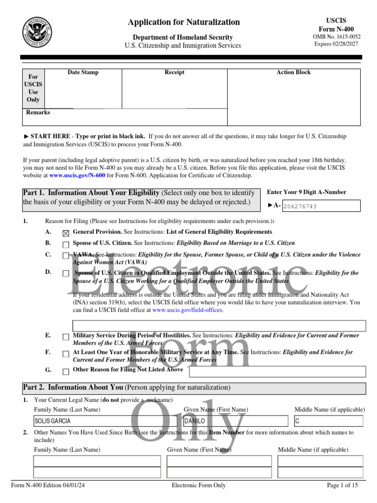 application N-400-2 | PDF | Race And Ethnicity In The United States ...