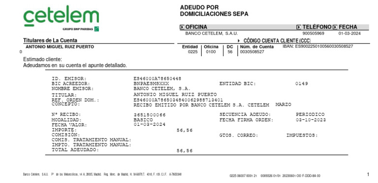 Rcbo - Banco Cetelem, S.a.-2024-03-01 | PDF