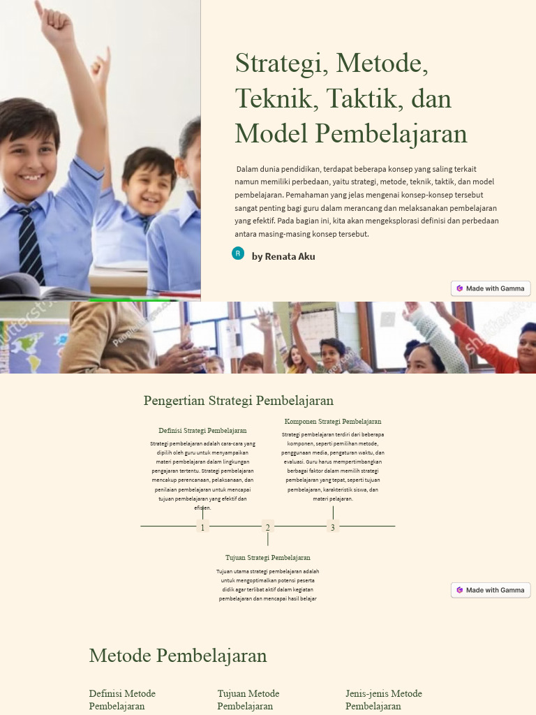 Strategi Metode Teknik Taktik Dan Model Pembelajaran | PDF