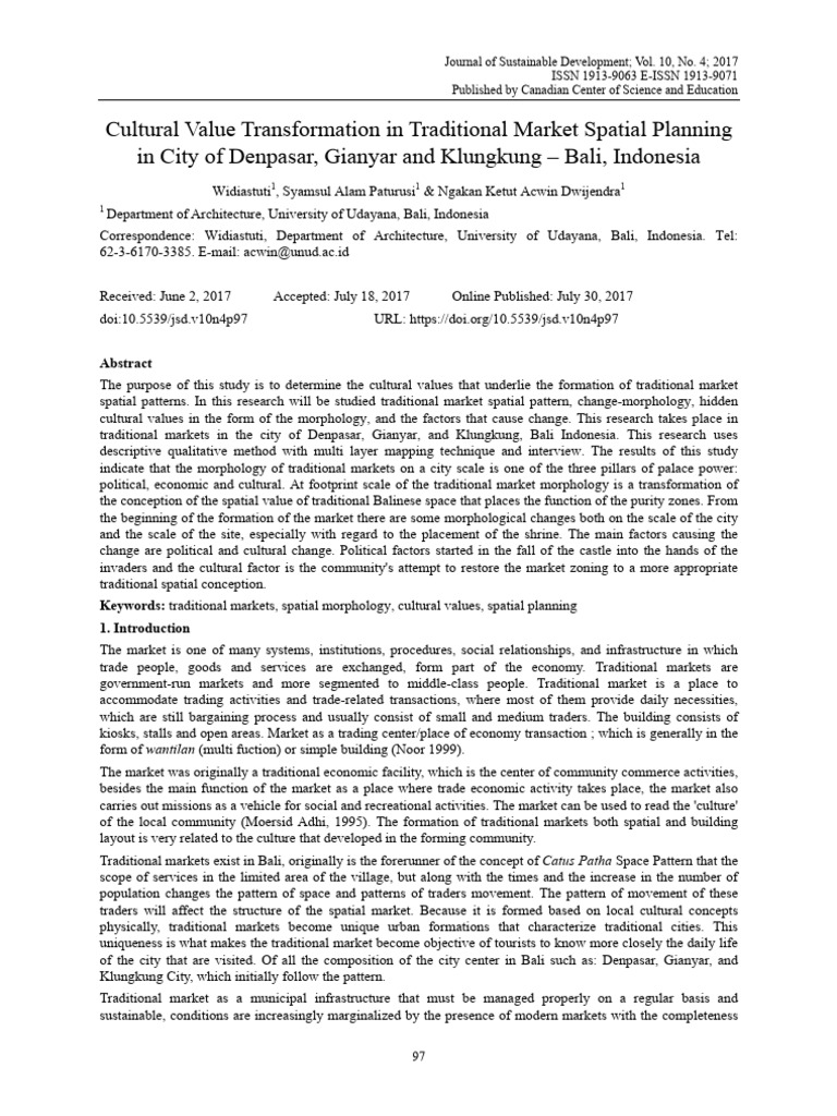 Cultural Value Transformation in Traditi | PDF | Market (Economics) | Bali