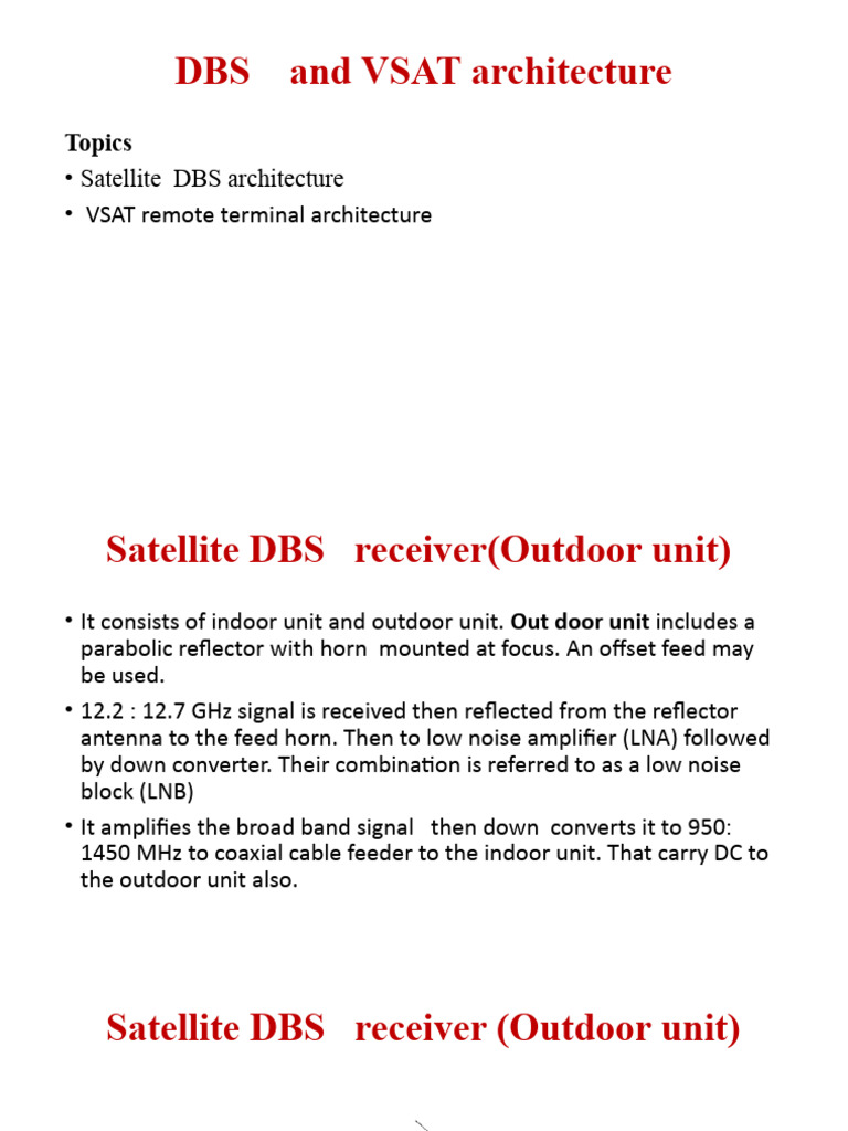 Satellite Receiver DBS and VSAT Architecture | PDF | Satellite ...
