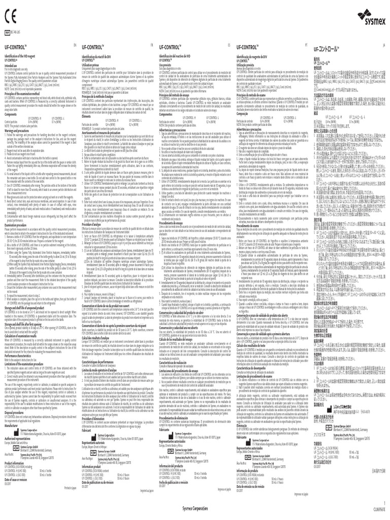 Uf Control Package Insert Descargar Gratis Pdf Biología Anatomía