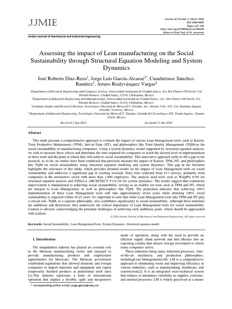 09 Jjmie 316 23 | PDF | Lean Manufacturing | Structural Equation Modeling