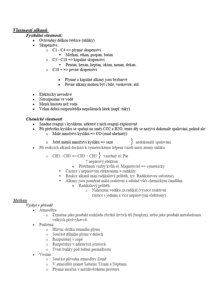 Uhlovodiky Komplet | PDF