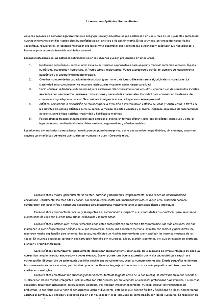 Alumnos Con Aptitudes Sobresalientes Descargar Gratis Pdf Educación