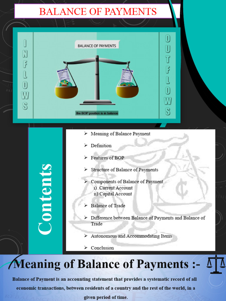 Balance of Payment | PDF | Balance Of Payments | Debits And Credits