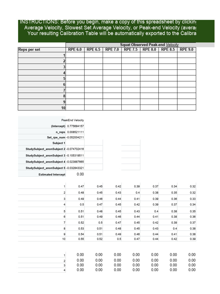 Velocity Calibration Table Generator | PDF