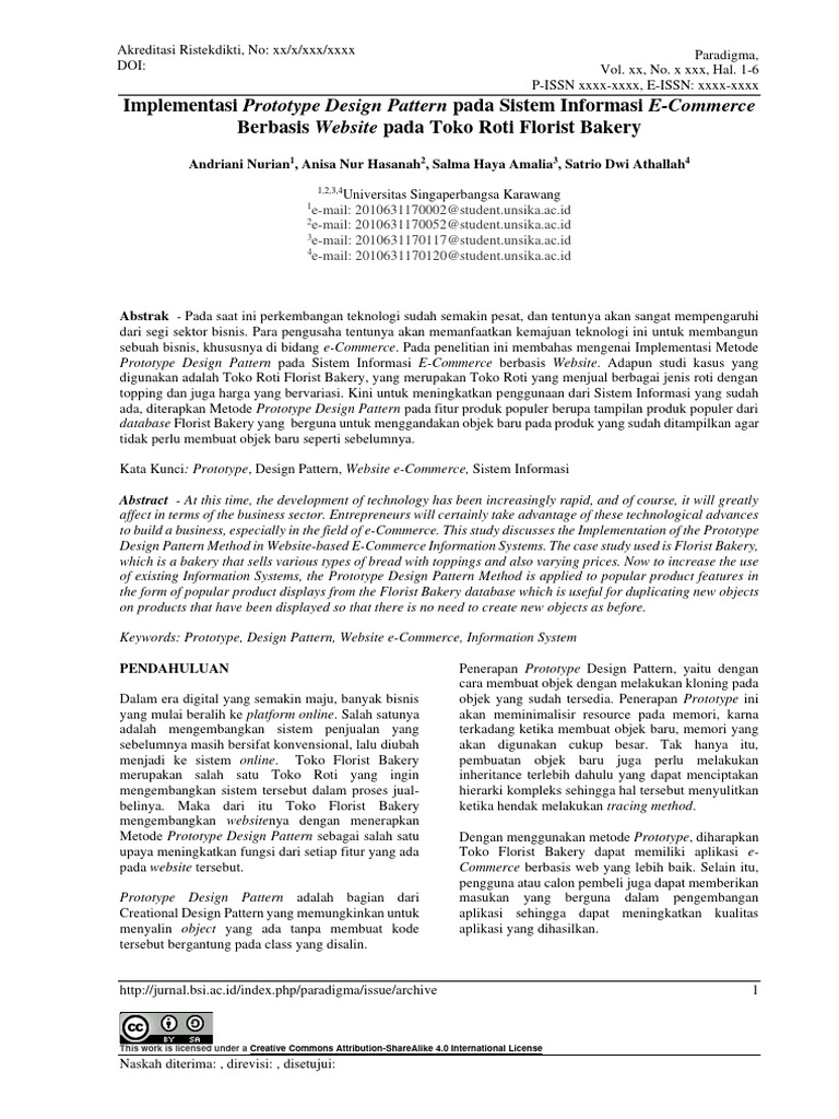 Implementasi Prototype di E-Commerce Bakery | PDF