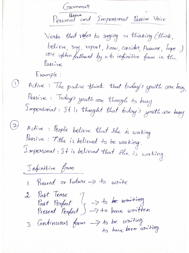 Passive and Impersonal Passive Voice | PDF