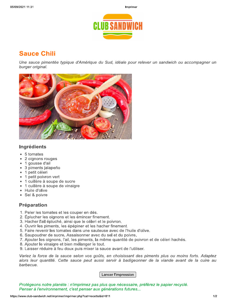Sauce Chili | PDF